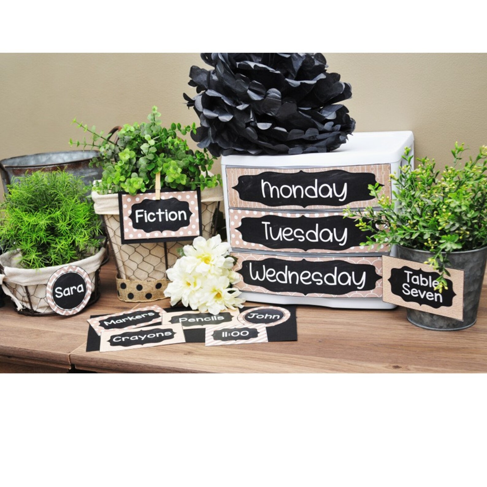 Editable Farmhouse Neutral Classroom Labels Neutral Farmhouse Classroom ...