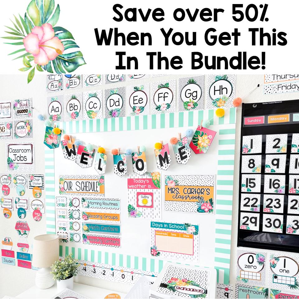 PRINTABLE Shape Posters and Charts Tropical Classroom Decor 2D and 3D ...