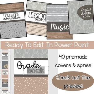 Editable Binder Covers and Spines | Neutral Boho Classroom Decor ...