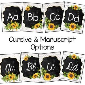 Alphabet Posters for the Classroom | Sunflower Farmhouse Classroom ...