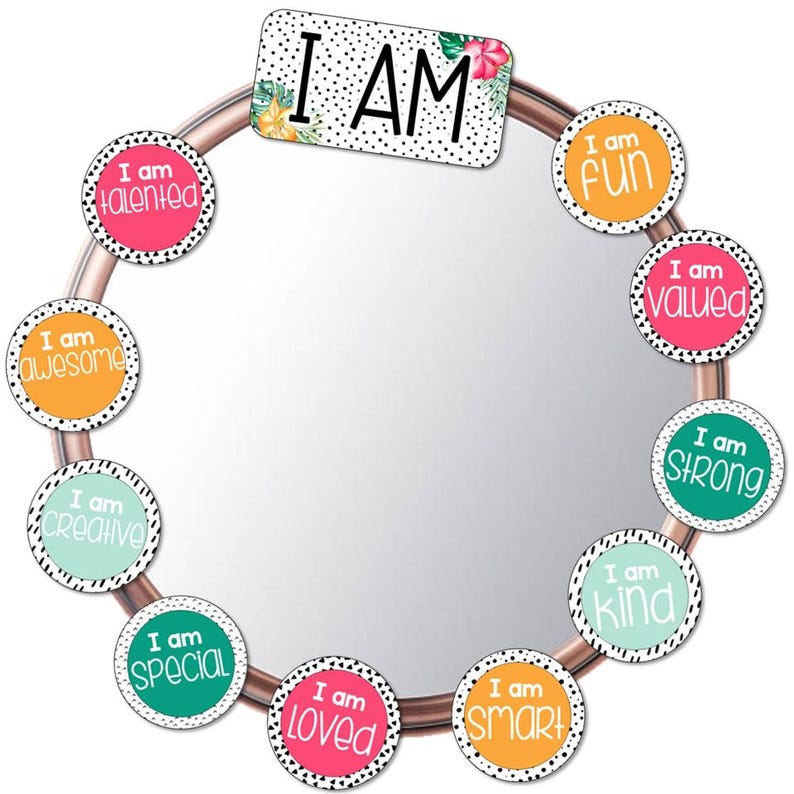 Positive Affirmation Station Cards Display Tropical Classroom Decor ...