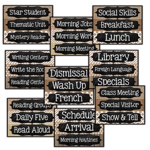 Editable Daily Schedule Cards Farmhouse Classroom Decor Farmhouse ...