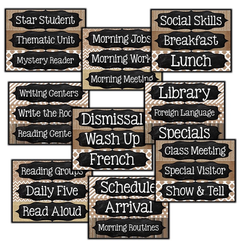 Editable Daily Schedule Cards Farmhouse Classroom Decor Farmhouse ...