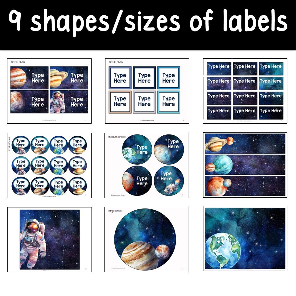 Editable Space Classroom Labels Space Theme Classroom Decor Classroom ...