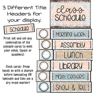 Editable Daily Schedule Cards for Classroom Neutral Boho Classroom ...