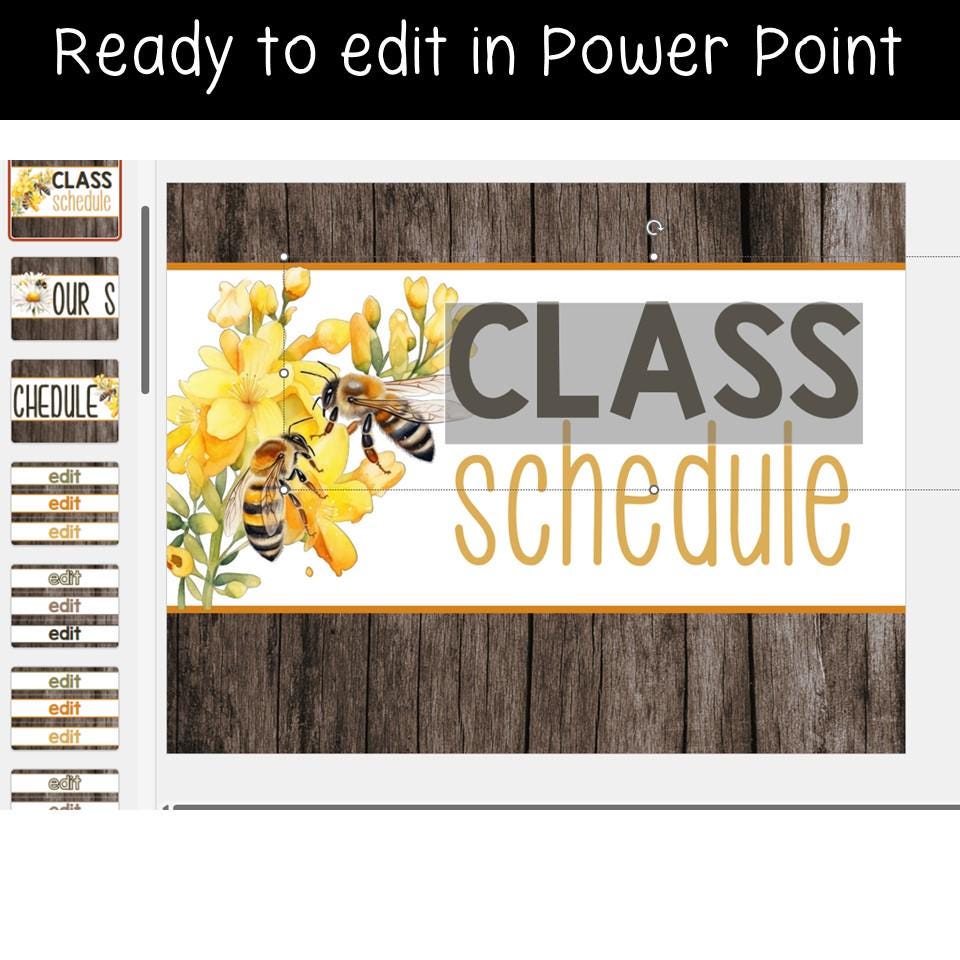 Editable Daily Schedule Cards Bee Classroom Decor Printable Classroom ...