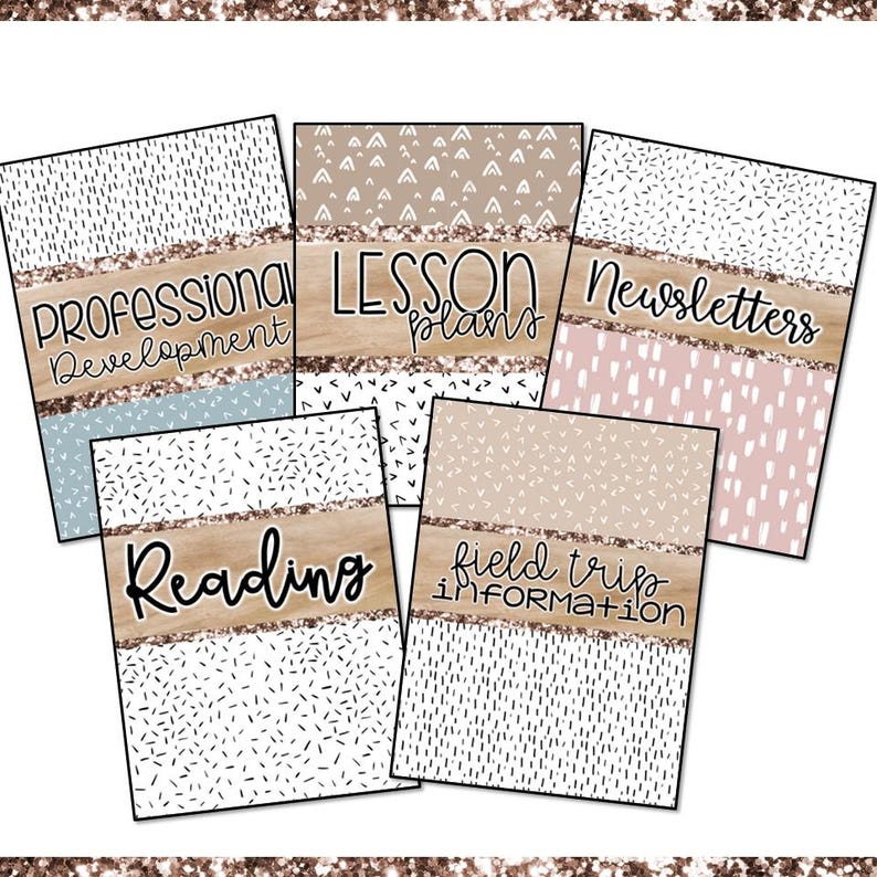Editable Binder Covers and Spines | Neutral Boho Classroom Decor ...