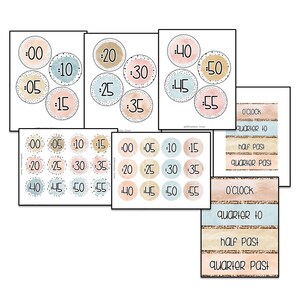 PRINTABLE Neutral Clock Label Numbers in 5 Minute Intervals | Neutral ...