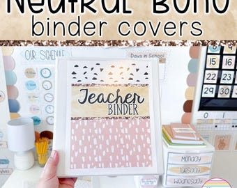 Editable Binder Covers and Spines |bright Rainbow Accents Classroom ...