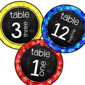PRINTABLE Table Numbers | Rainbow Classroom Decor | Classroom Table ...
