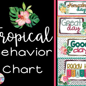 Printable Behavior Clip Chart, Tropical Classroom Decor, Editable ...