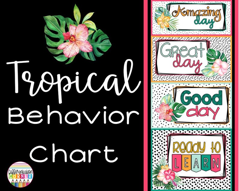 Printable Behavior Clip Chart Tropical Classroom Decor - Etsy