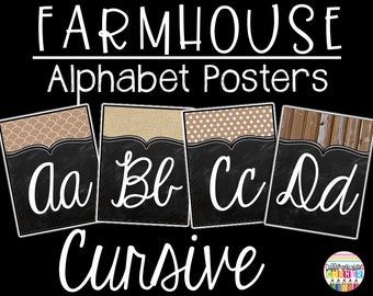 Cursive Alphabet Poster Nature Watercolor Illustrations - Etsy