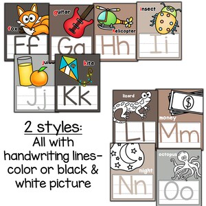 Alphabet Posters With Pictures for the Classroom | Neutral Boho ...