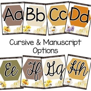 Cursive and Print Alphabet Posters for the Classroom Bee Classroom ...