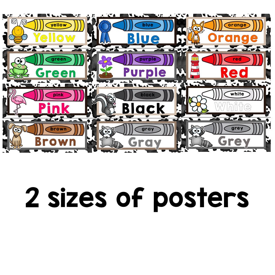 PRINTABLE Color Posters Pack Neutral Classroom Decor Farmhouse Colors ...