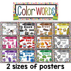 PRINTABLE Color Posters Pack | Confetti Rainbow Classroom Decor ...