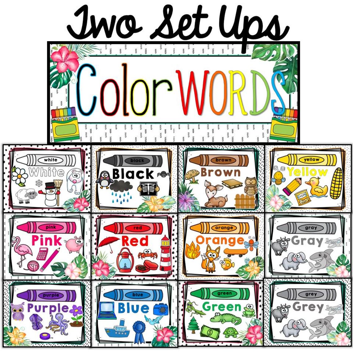 PRINTABLE Color Posters Pack | Tropical Classroom Decor | Tropical ...