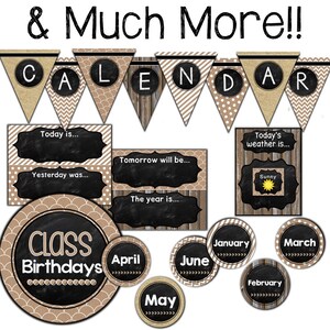 Farmhouse Neutral Classroom Calendar & Weather Display Set | Farmhouse ...