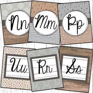 Cursive Alphabet Posters for the Classroom | Boho Neutral Classroom ...