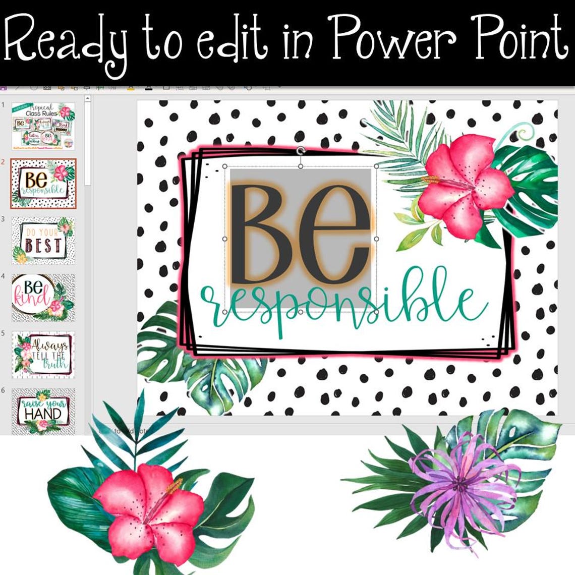 Editable Tropical Classroom Rules Posters Tropical Classroom Decor ...