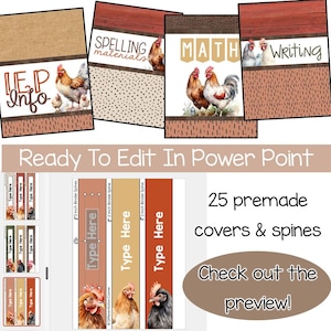 Editable Chicken Binder Covers and Spines Farmhouse Classroom Decor ...