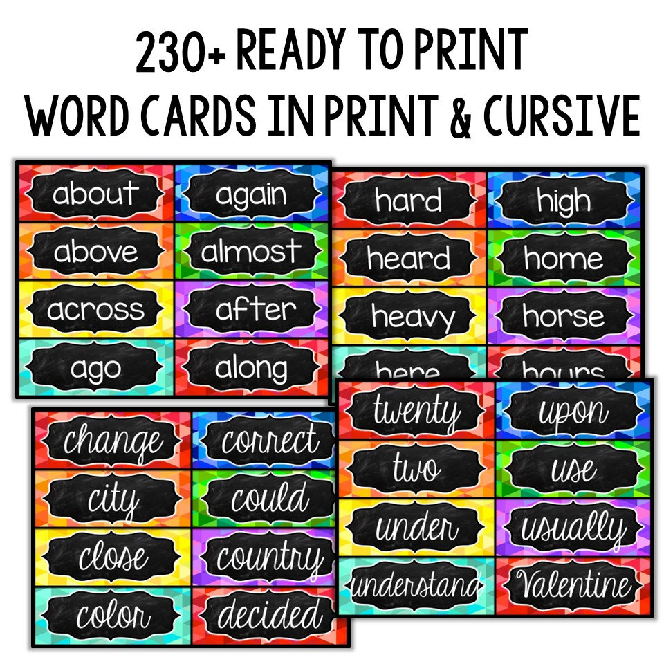 Classroom Word Wall Display Editable Rainbow Classroom Decor Word Wall ...