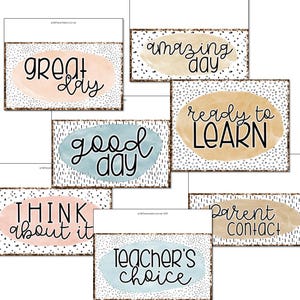 Printable Behavior Clip Chart Neutral Boho Classroom Decor Editable ...