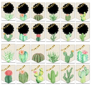 Editable Bunting Bulletin Board Welcome Banner Letters | Cactus and ...
