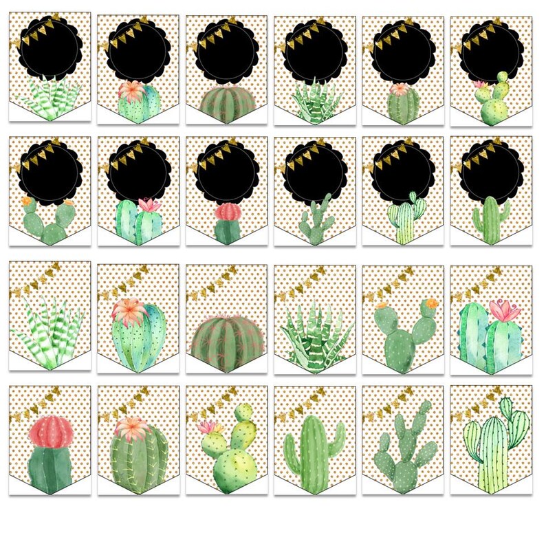 Editable Bunting Bulletin Board Welcome Banner Letters | Cactus and ...