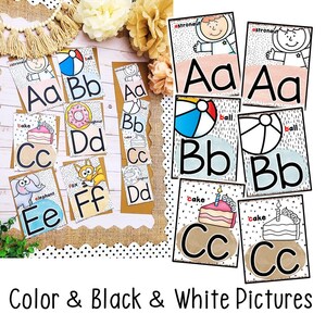 Alphabet Posters With Pictures for the Classroom Neutral Boho Classroom ...