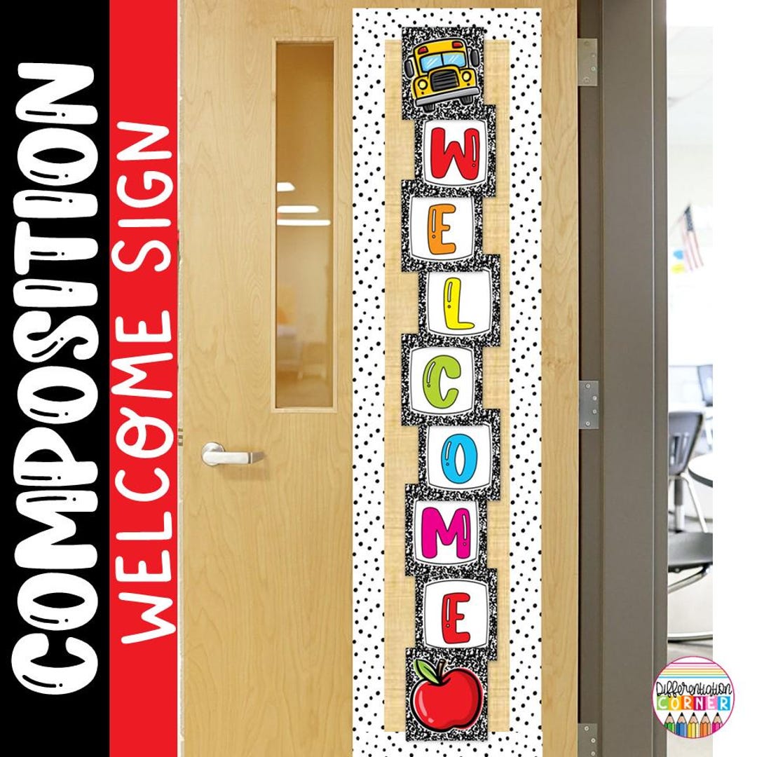 PRINTABLE Welcome Banner | Composition Notebook Classroom Decor ...