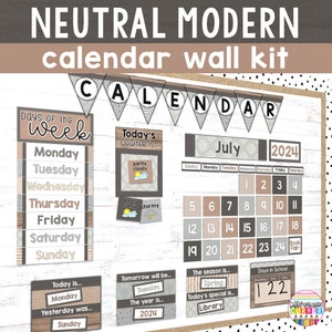 Boho Classroom Calendar Set & Weather Display | Boho Neutral Classroom ...