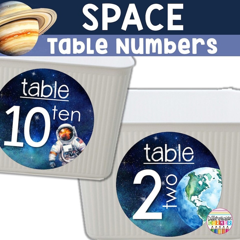 PRINTABLE Space Table Numbers Space Classroom Decor Classroom Table ...
