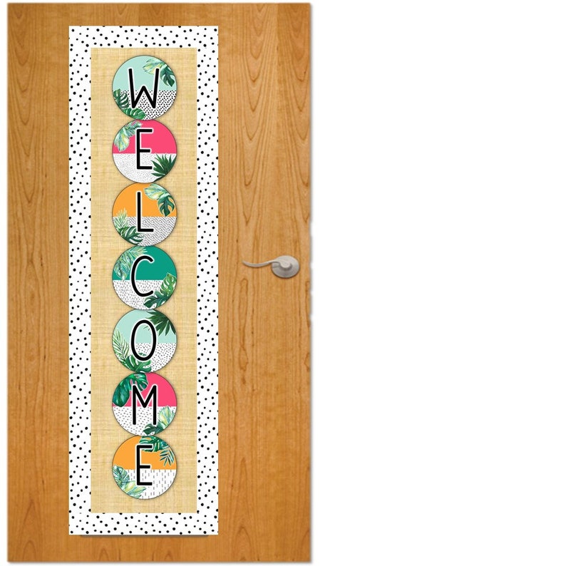 PRINTABLE Welcome Banner Tropical Classroom Decor Tropical Welcome ...