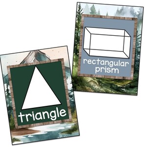 PRINTABLE Shape Posters Charts Nature Classroom Decor 2D and 3D Shapes ...