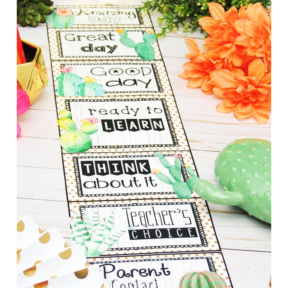 Printable Behavior Clip Chart, Cactus and Succulent Classroom Decor ...