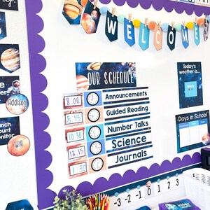 Editable Daily Schedule Cards Space Classroom Decor Printable Classroom ...