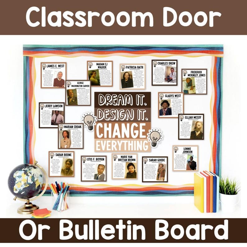 Black History Month Door Decorations Bulletin Board African American ...