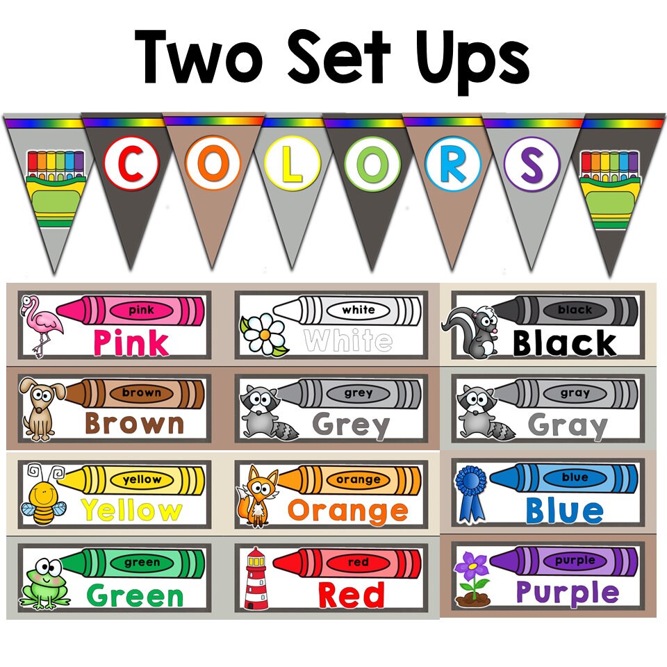 PRINTABLE Color Posters Pack Neutral Classroom Decor Neutral Colors ...