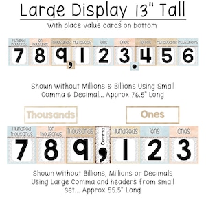 Place Value Chart Posters Place Value Wall Display Tropical Classroom ...