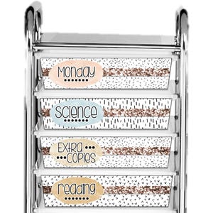 10 Drawer Cart Labels Editable Neutral Boho Classroom Decor Neutral ...