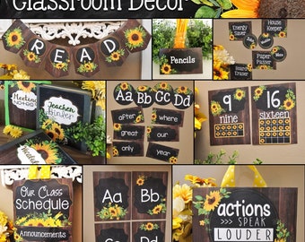 Modern Sunflower Classroom Decor Sunflower Printable Classroom Bulletin ...