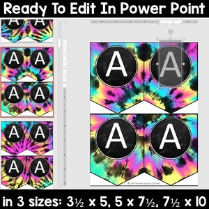 Editable Tie Dye Retro Bunting Bulletin Board Banner Letters Tie Dye ...