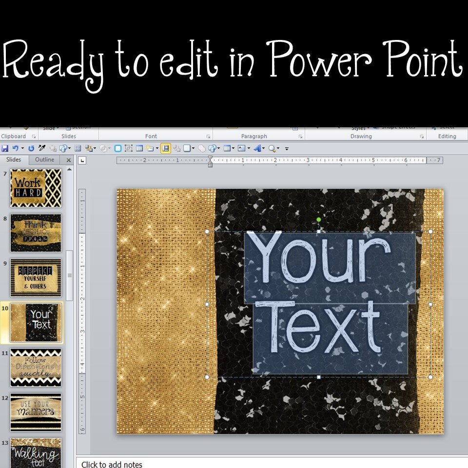 Black and Gold Classroom Rules Posters Black and Gold Classroom Decor ...