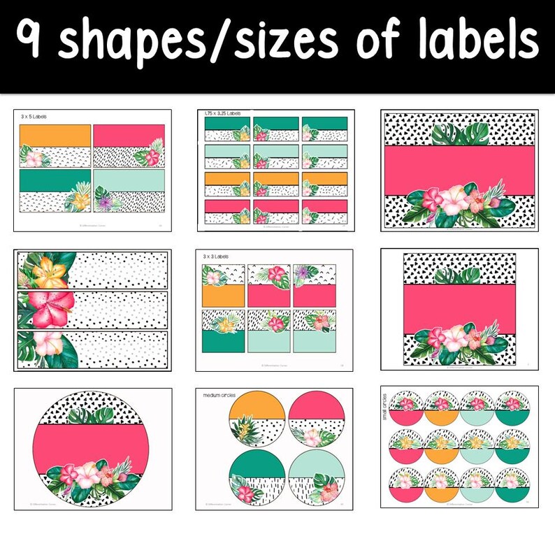 Editable Classroom Labels Tropical Classroom Decor Tropical Classroom ...