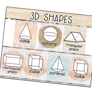 PRINTABLE Shape Posters and Charts Neutral Boho Classroom Decor 2D and ...