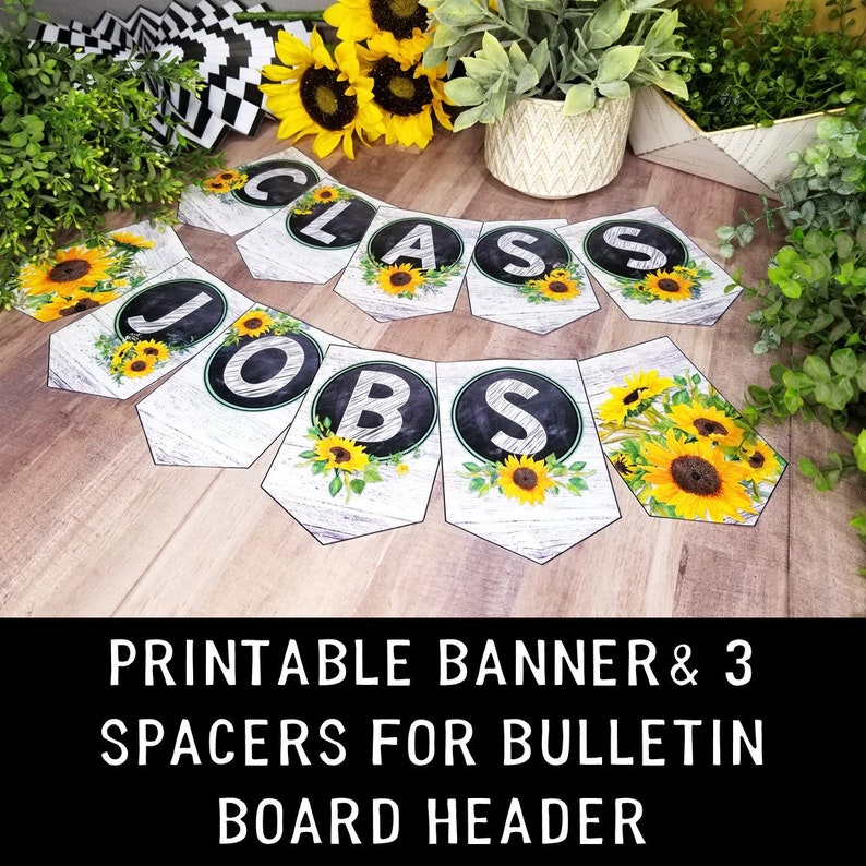 Editable Classroom Jobs Chart Template | Sunflower Farmhouse Classroom ...