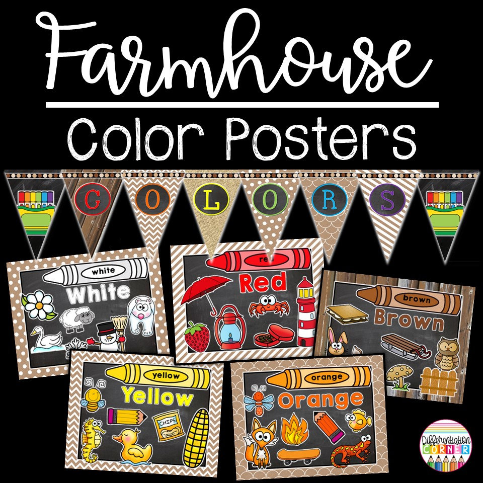 PRINTABLE Color Posters Pack Neutral Classroom Decor Farmhouse Neutral ...