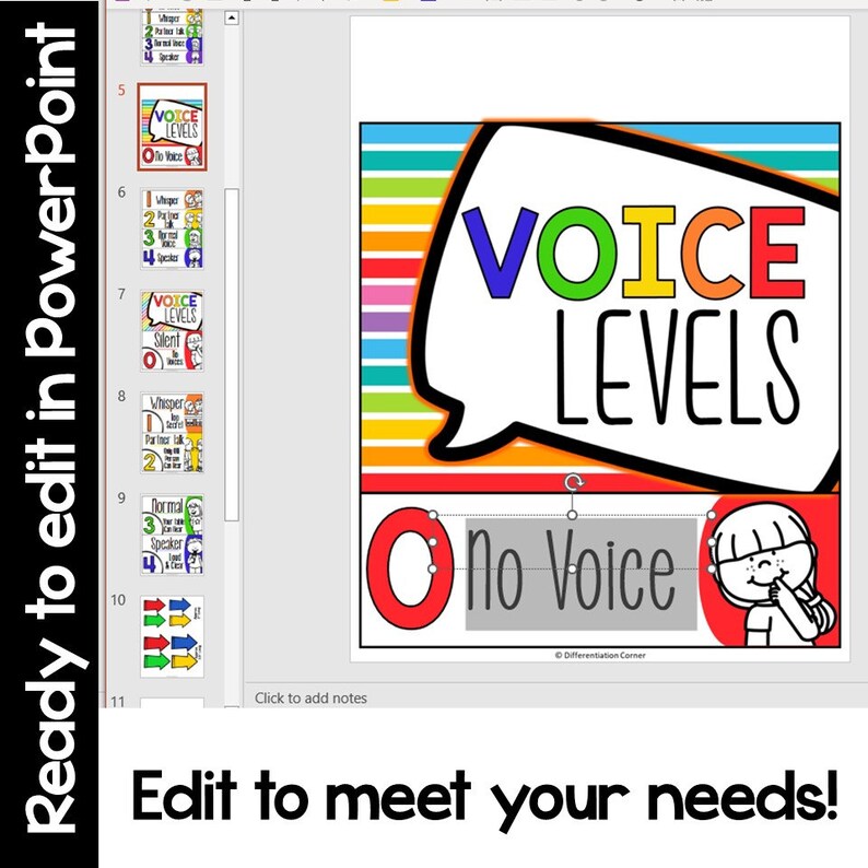 Printable Voice Level Chart Posters Rainbow Classroom Decor Editable ...
